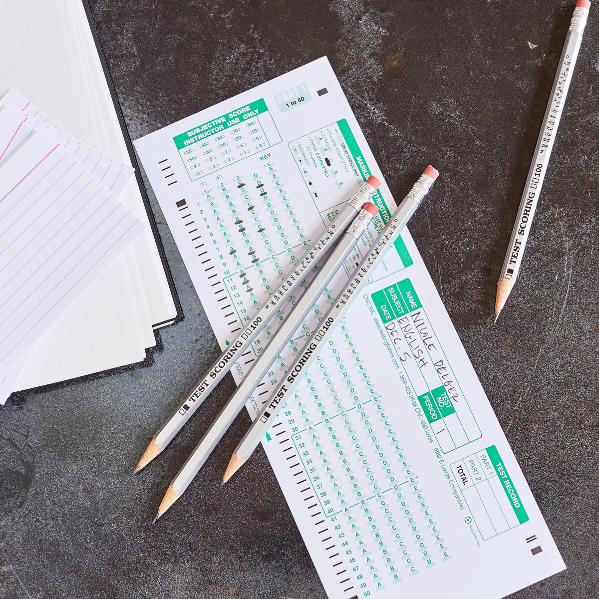 Test Scoring 100 Soft Core Silver Hex Pencil by Musgrave Pencil Company