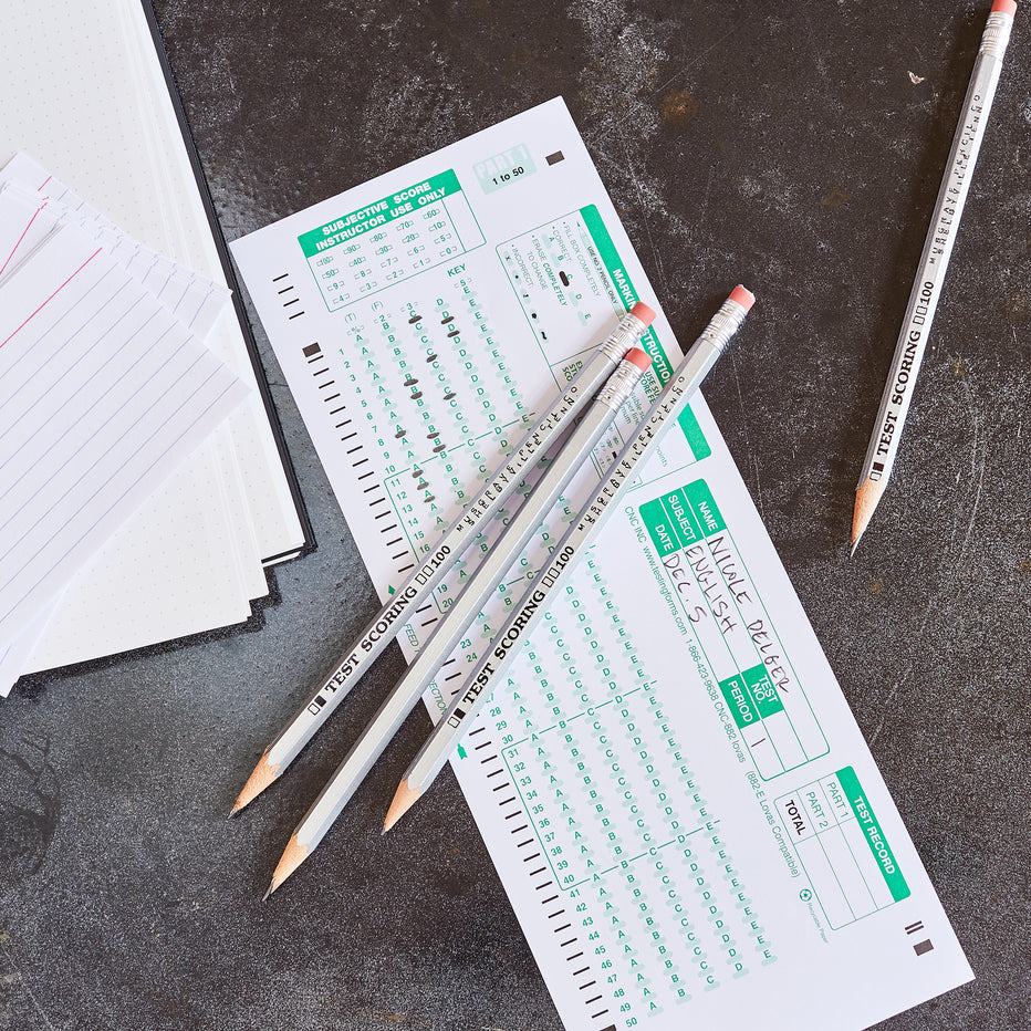 Test Scoring 100 Soft Core Silver Hex Pencil by Musgrave Pencil Company